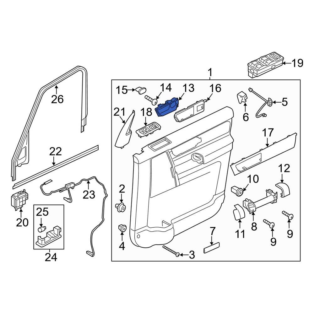 Land Rover OE LR031884 - Front Right Inner Interior Door Handle