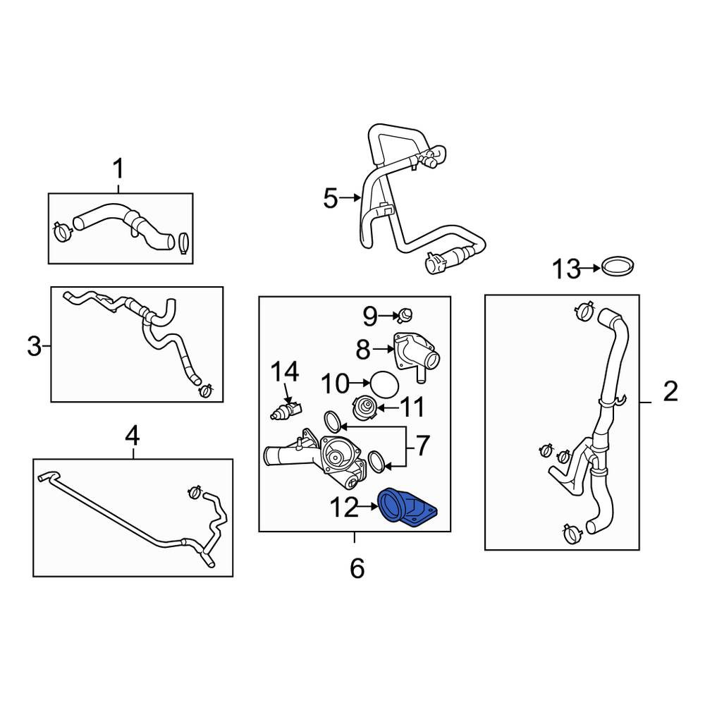 Land Rover OE PEH500140 - Engine Coolant Outlet Flange