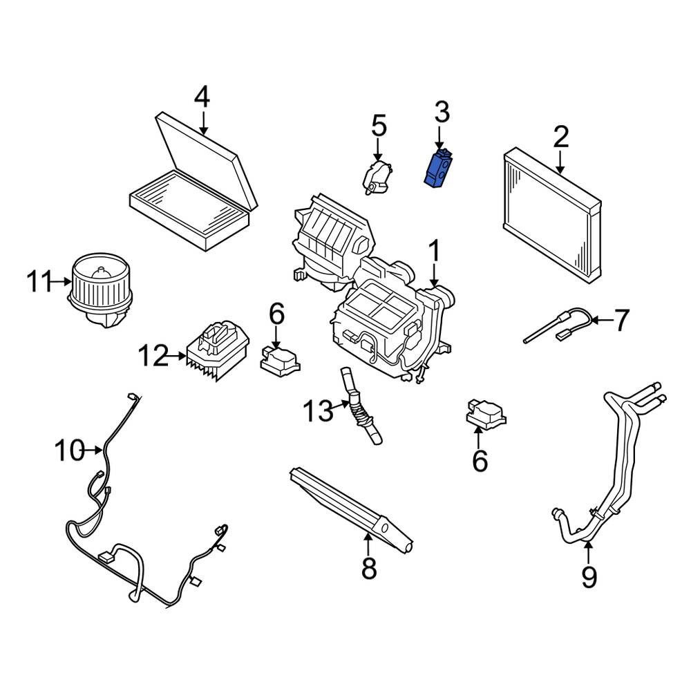 Land Rover OE JQD500010 - Front A/C Expansion Valve