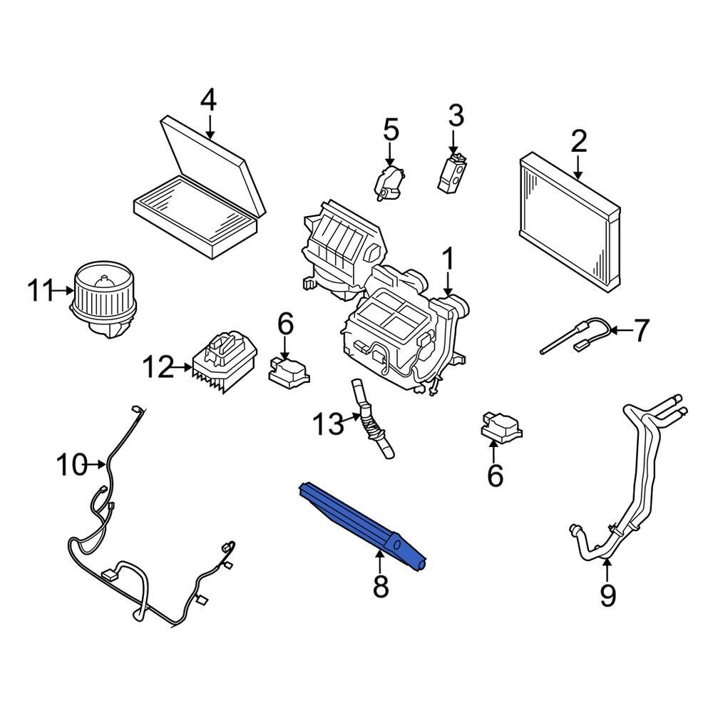 Land Rover OE LR015348 - Front HVAC Heater Core