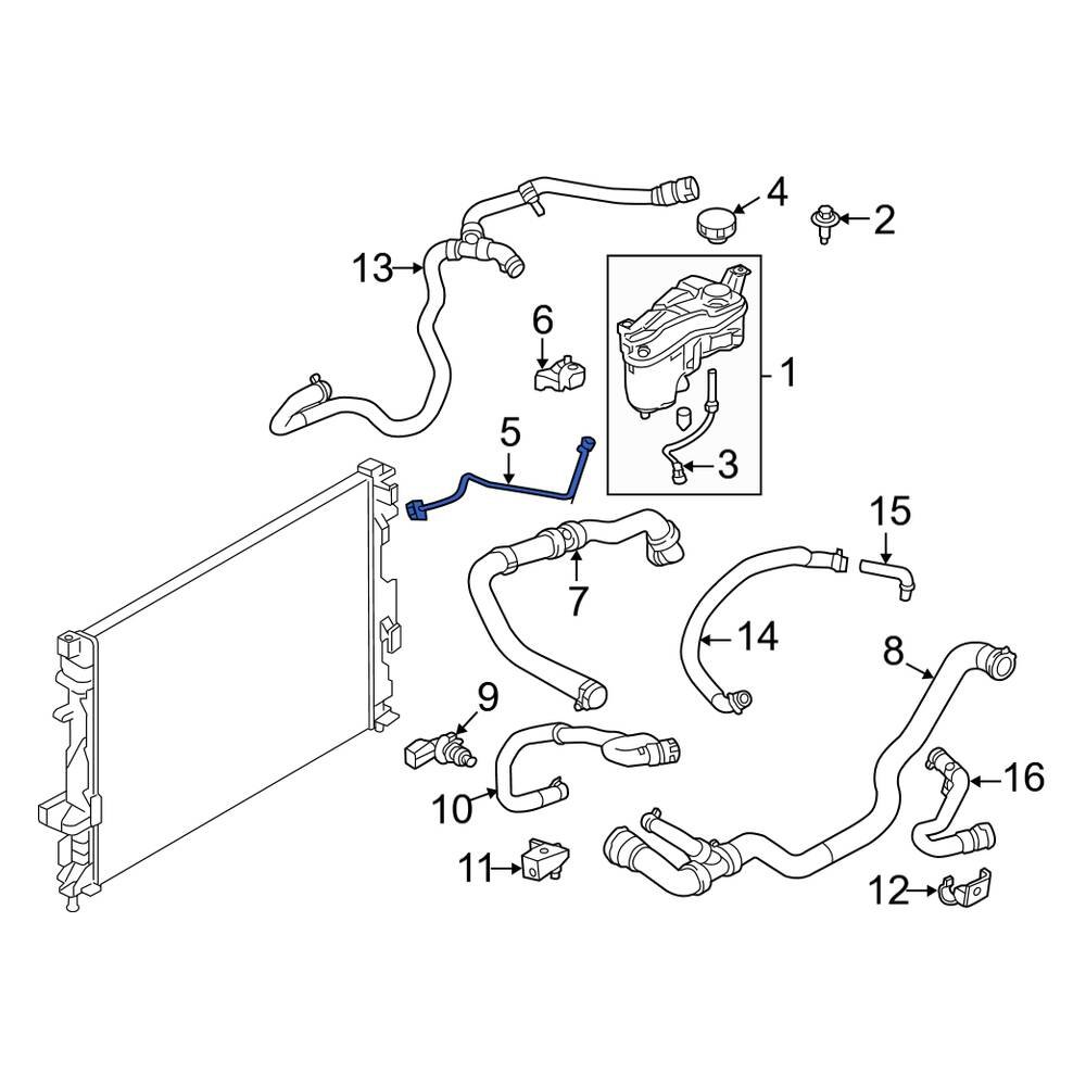 Land Rover OE LR032094 - Engine Coolant Overflow Hose