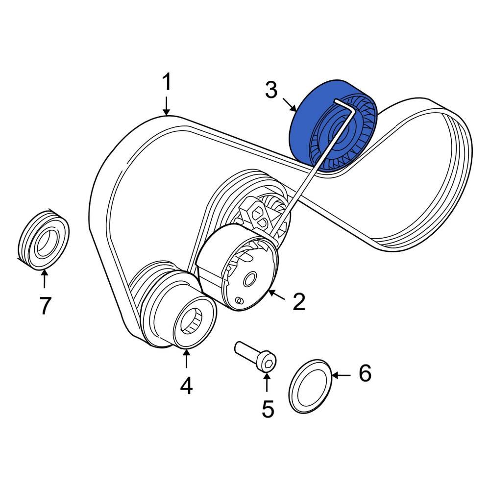 Land Rover OE LR006076 - Accessory Drive Belt Idler Pulley
