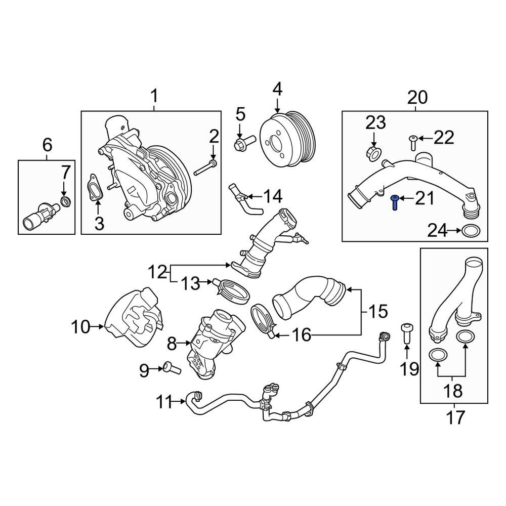 Land Rover OE LR011272 - Cooling System Crossover Line Bolt
