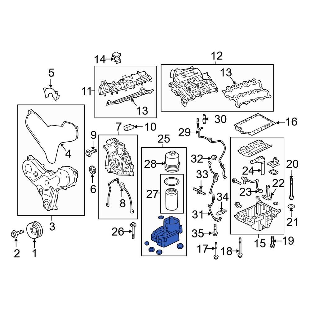 Land Rover OE LR124259 - Engine Oil Filter Housing