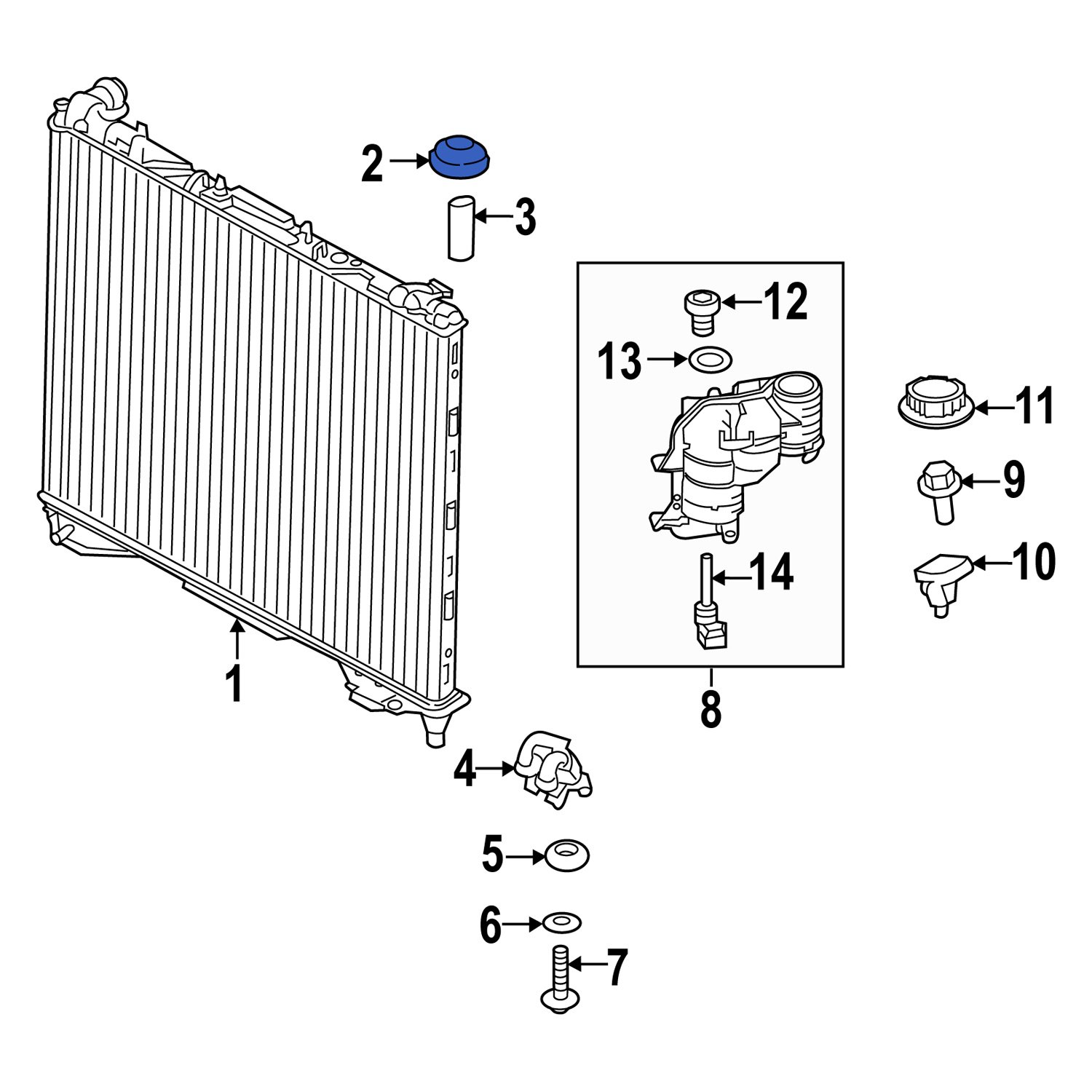 Land Rover OE PDI500012 - Upper Radiator Insulator