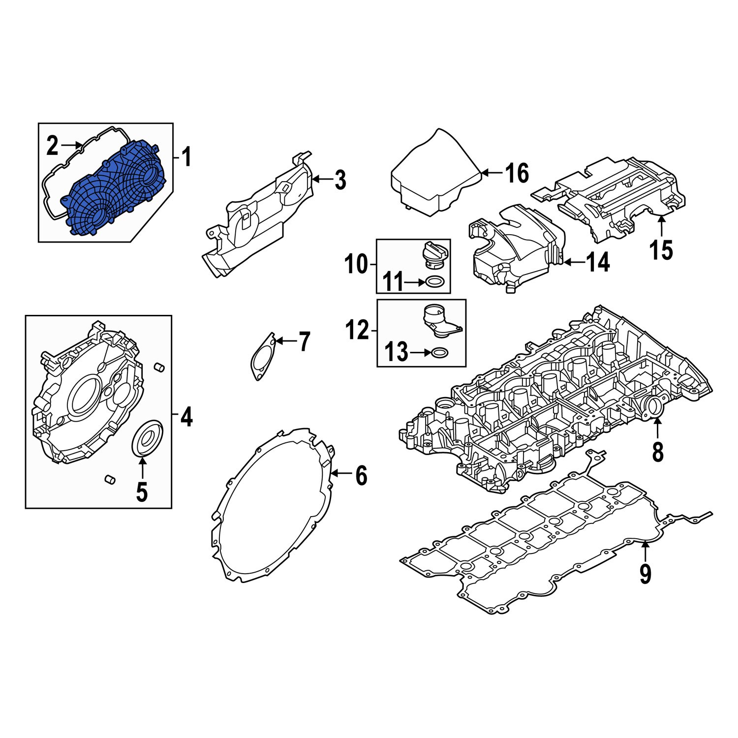 Land Rover OE LR032086 - Left Upper Engine Timing Cover