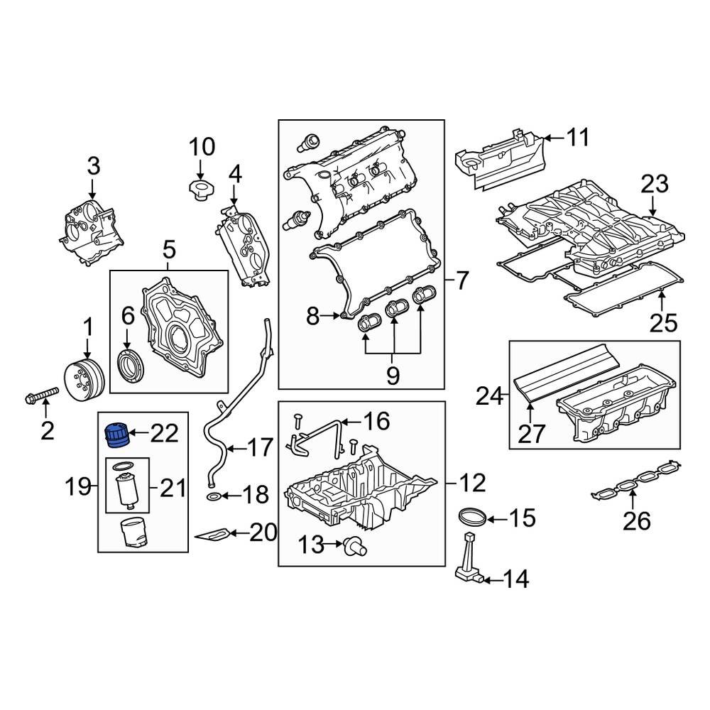 Land Rover OE LR019477 - Engine Oil Filter Housing Cover