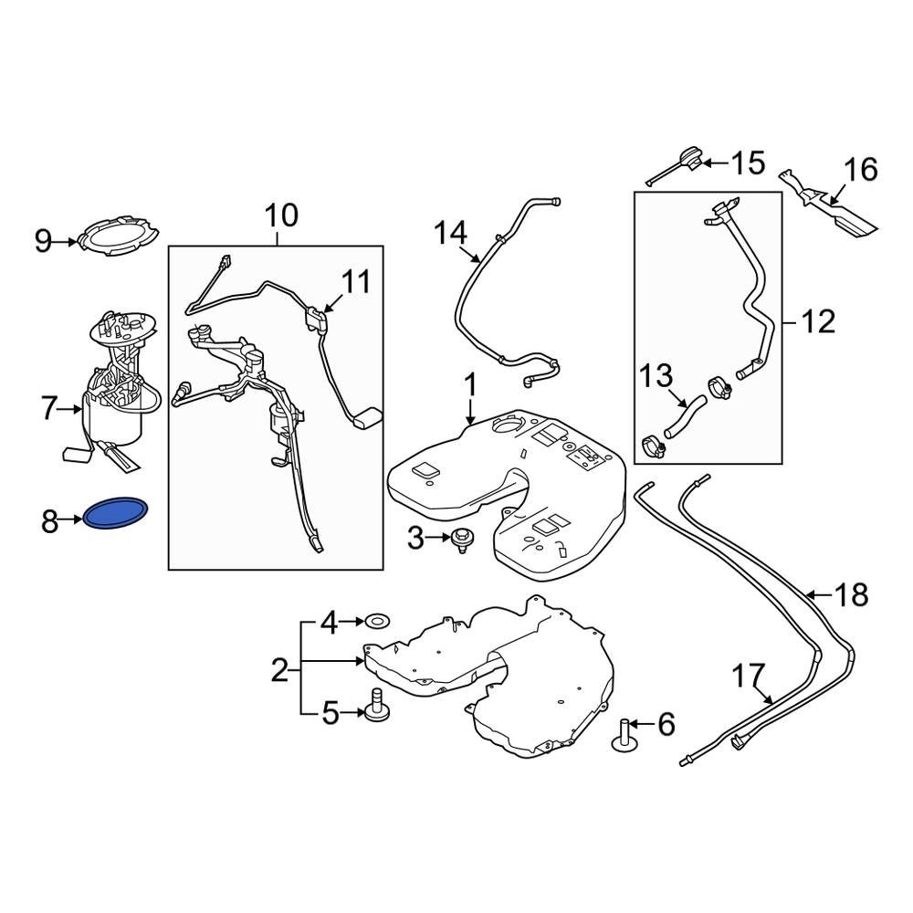 Land Rover OE LR117476 - Fuel Pump Tank Seal