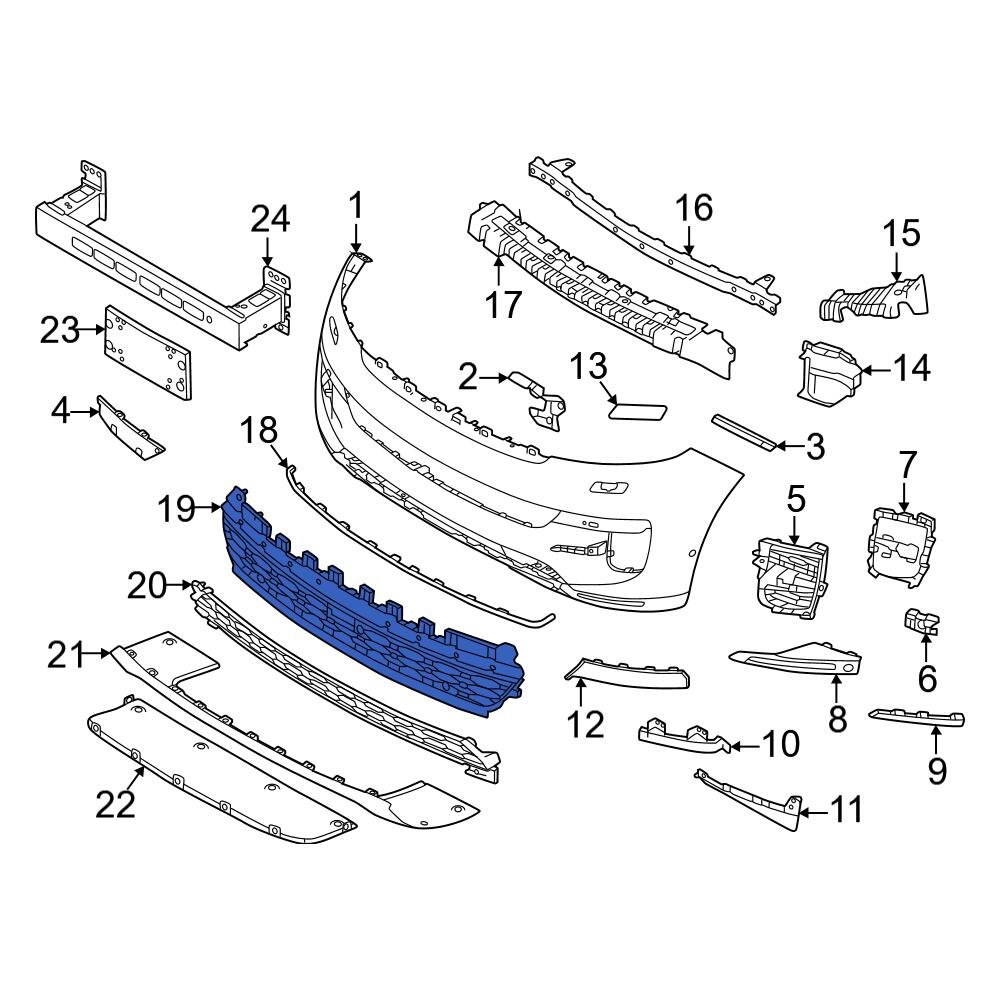 Land Rover OE LR168961 - Front Center Grille