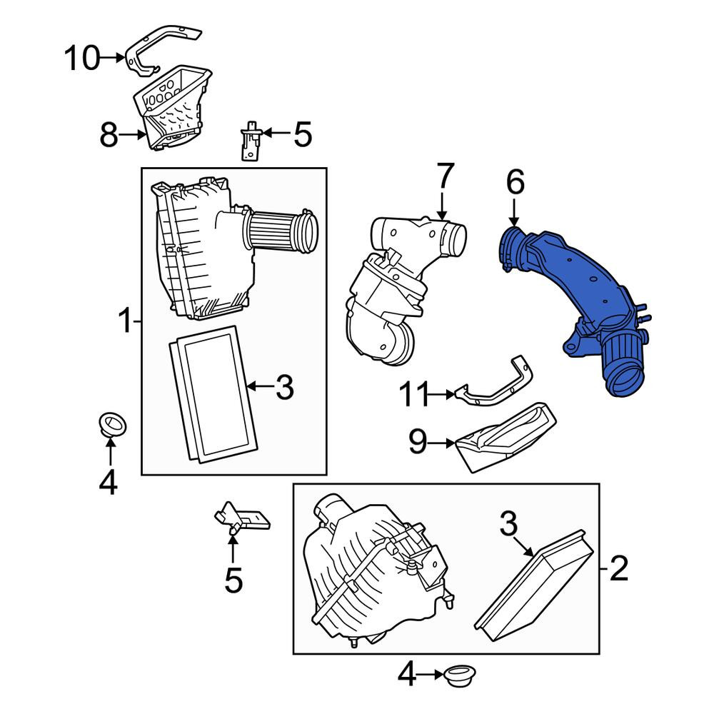 Land Rover OE 113123474 - Rear Engine Air Intake Hose