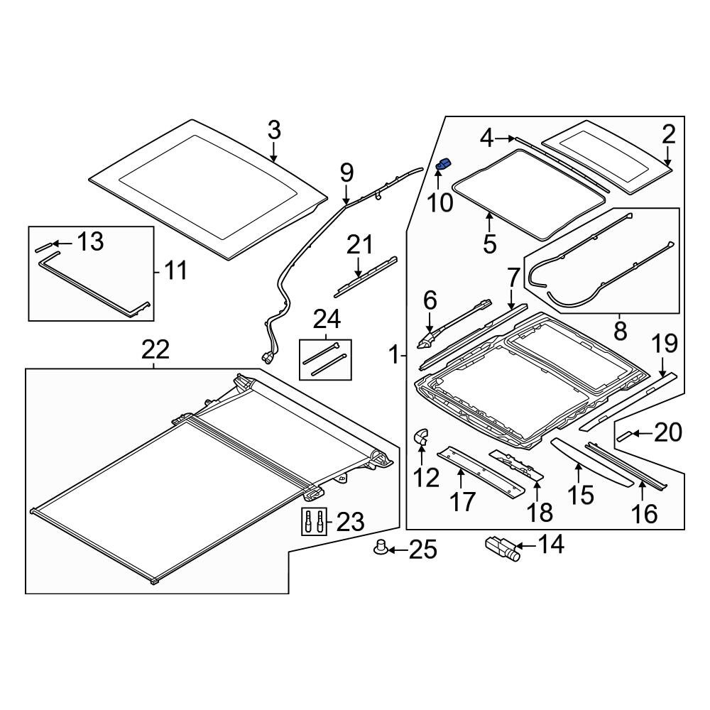 Land Rover OE LR153906 - Right Sunroof Drain Hose Drain Valve