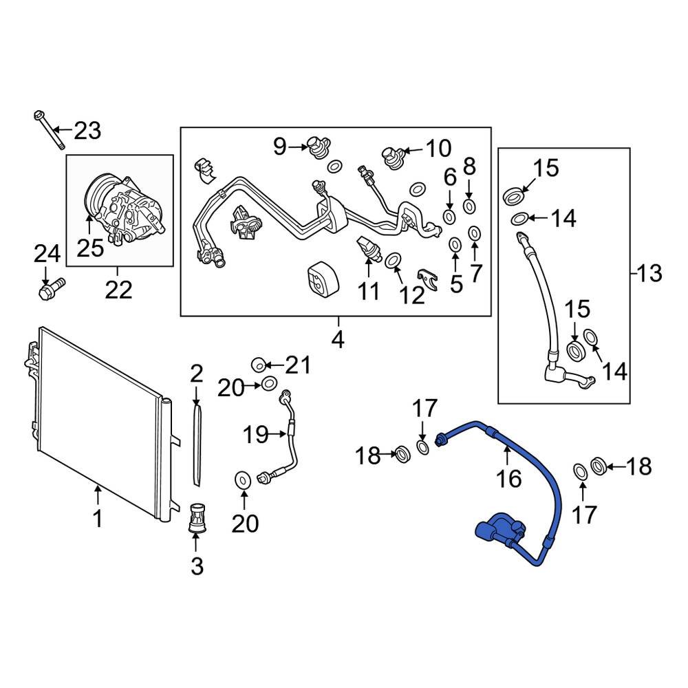 Land Rover OE LR061889 - A/C Refrigerant Suction Hose