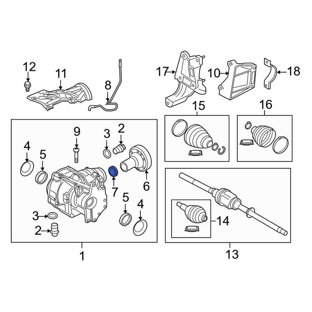 Land Rover OE LR003152 - Front Drive Shaft Pinion Yoke Seal