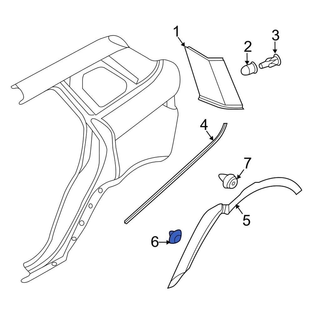 Land Rover OE LR027255 - Wheel Arch Molding Clip