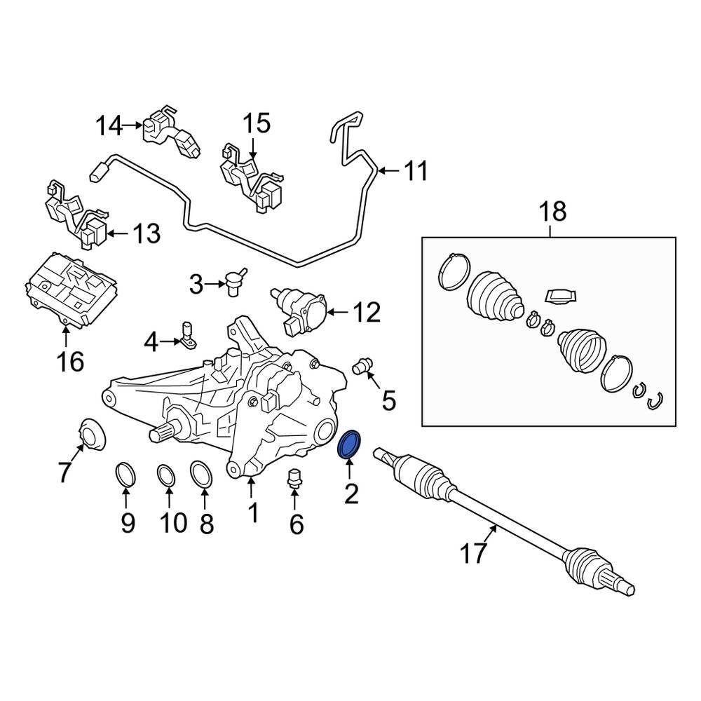 Land Rover OE LR003155 - Front Left Outer Drive Axle Shaft Seal