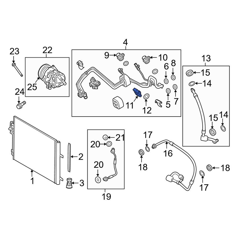 Land Rover OE LR012018 - A/C Refrigerant Pressure Sensor