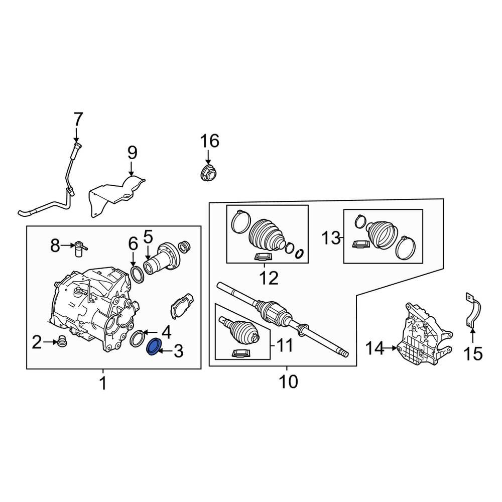 Land Rover OE LR001950 - Front Right Outer Drive Axle Shaft Seal