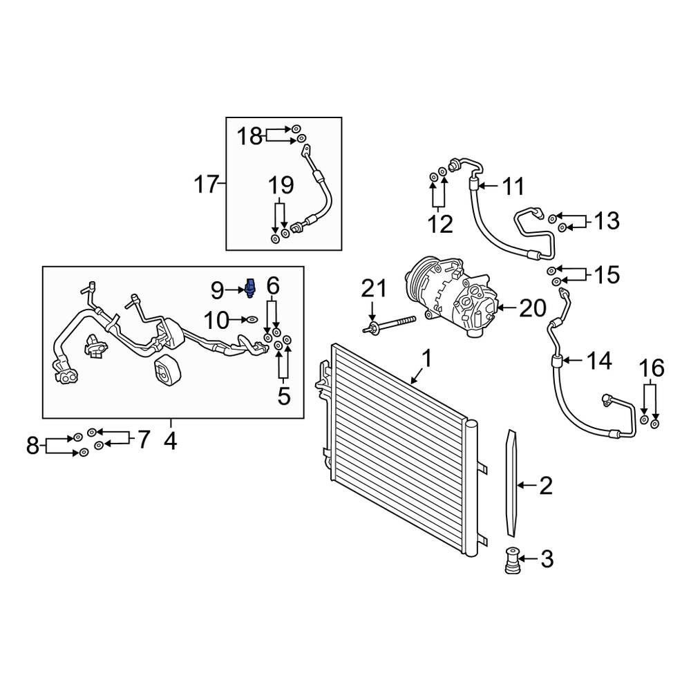 Land Rover OE LR012018 - A/C Refrigerant Pressure Sensor
