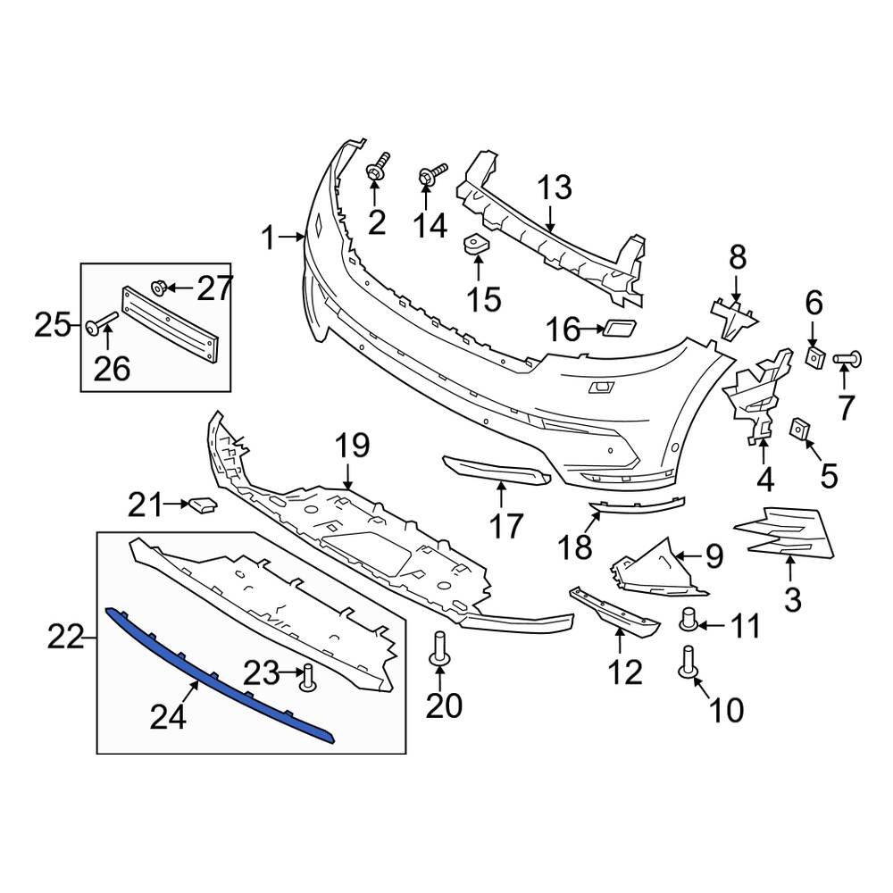 Land Rover OE LR093570 - Rear Right Bumper Trim