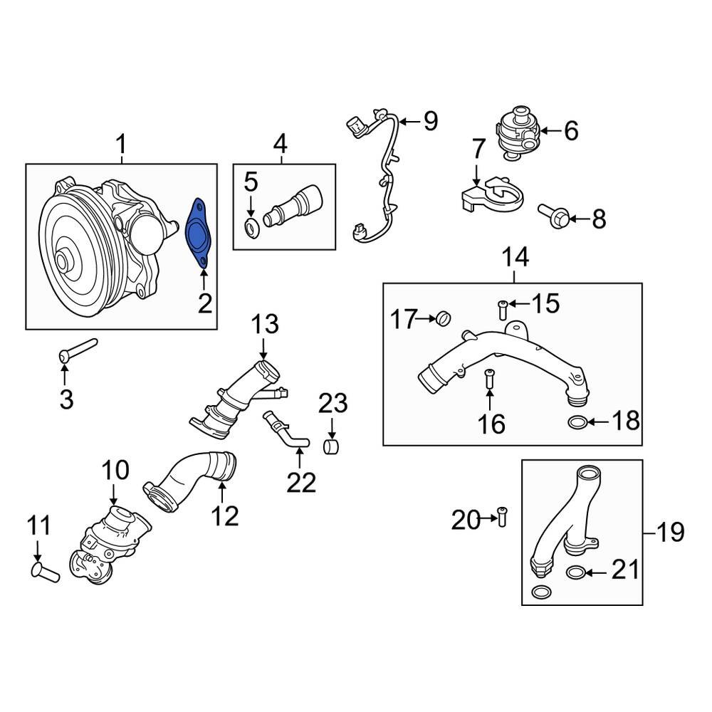 Land Rover OE LR049370 - Engine Water Pump Gasket