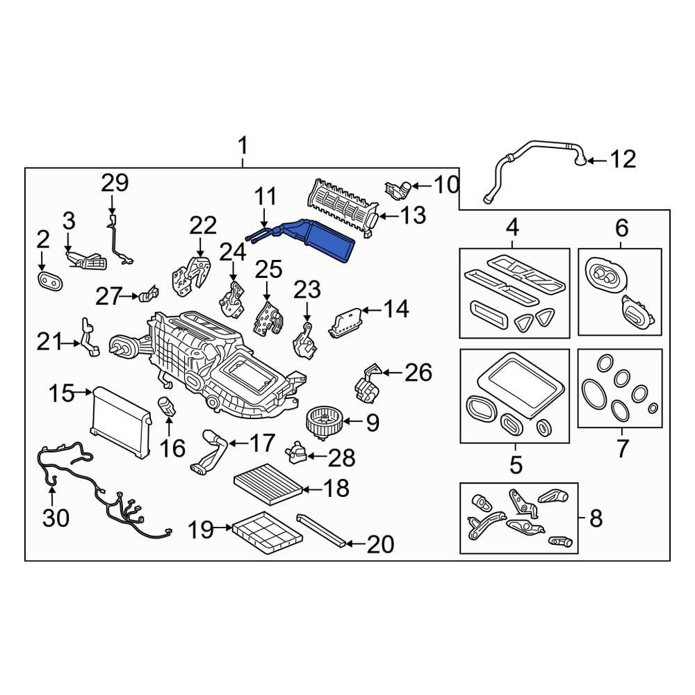 Land Rover OE LR093042 - HVAC Heater Core