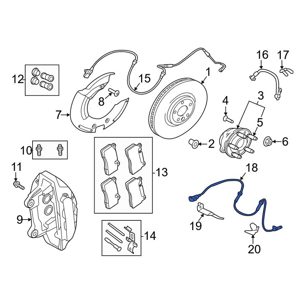 Land Rover OE LR140695 - Front ABS Wheel Speed Sensor