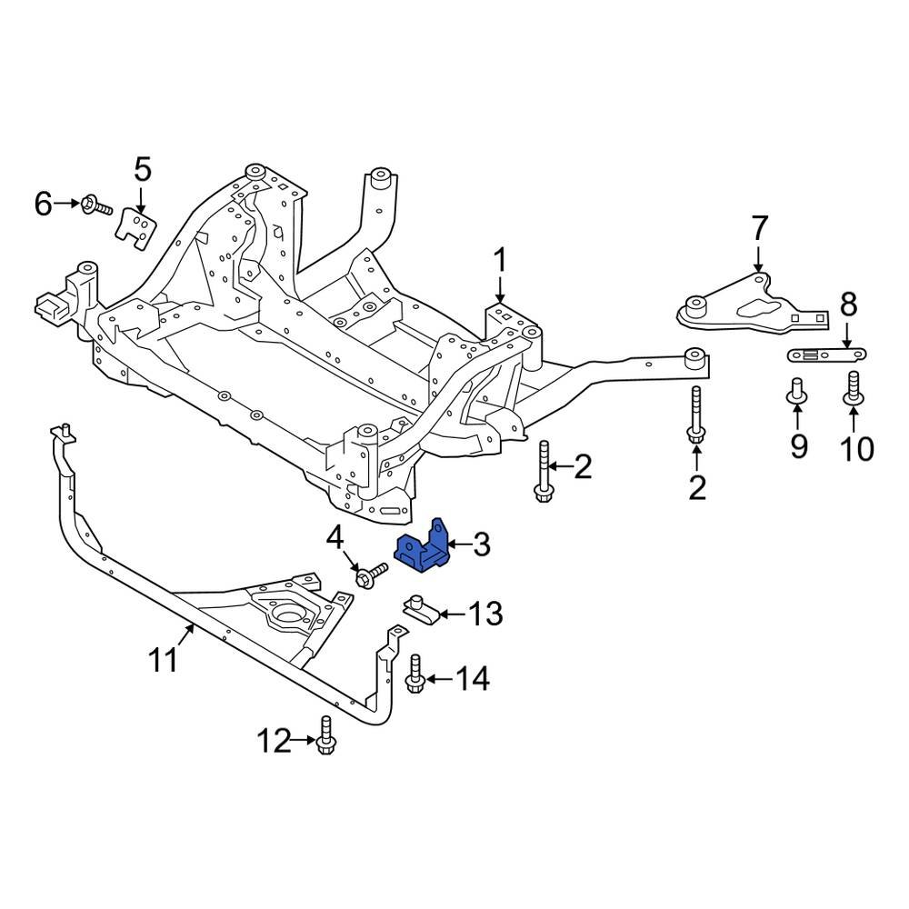 Land Rover OE LR090449 - Rear Suspension Subframe Reinforcement Bracket