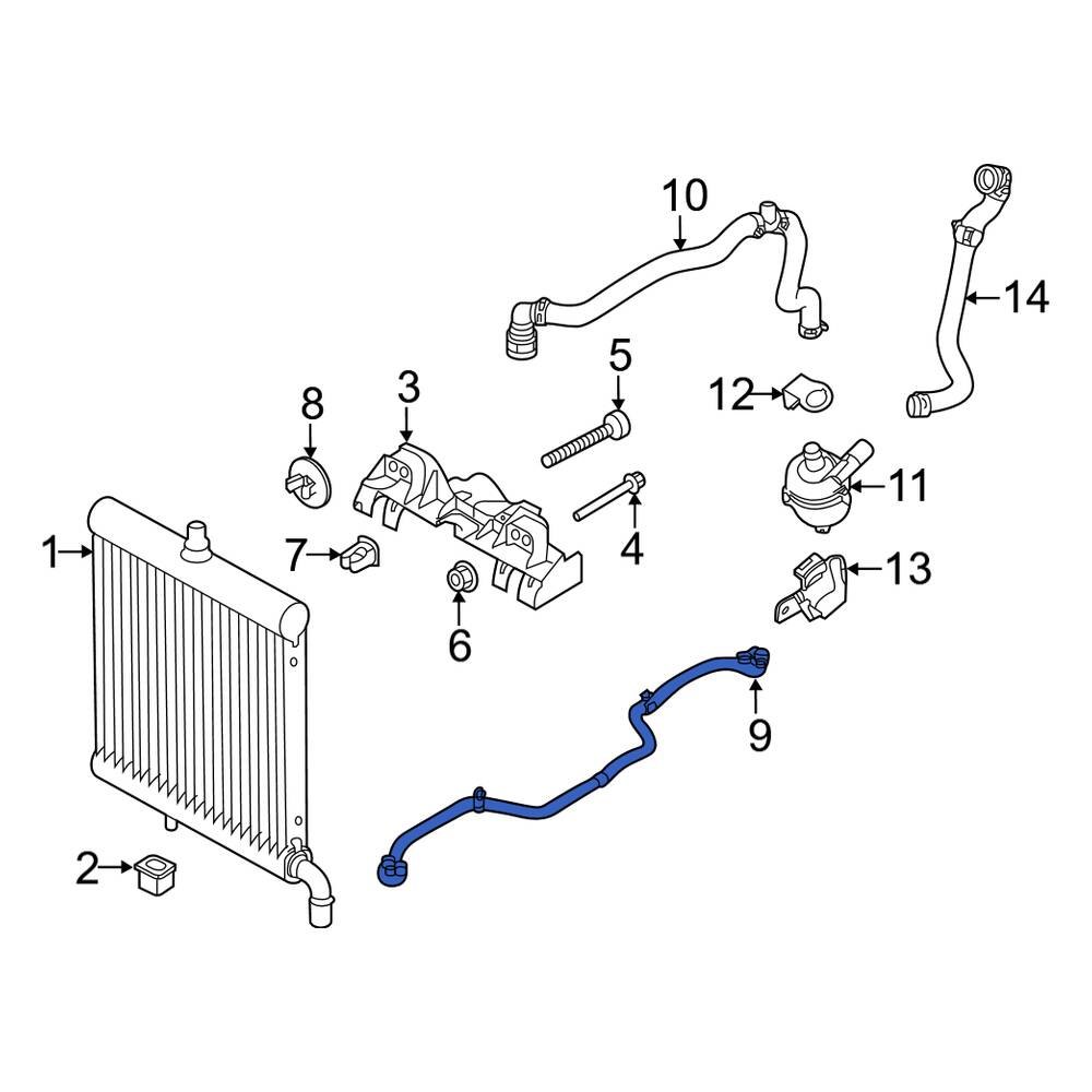 Land Rover OE LR034637 - Upper Radiator Coolant Hose