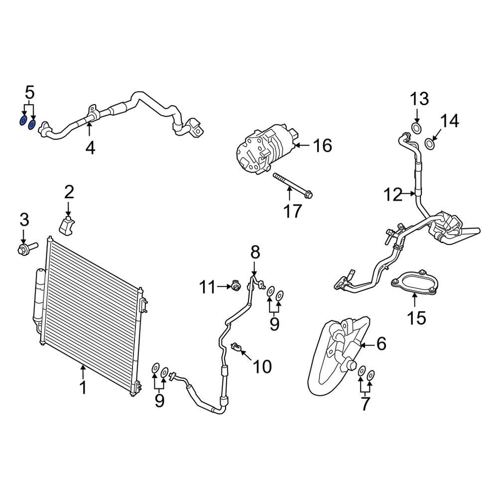 Land Rover OE LR044465 - Front A/C Refrigerant Line O-Ring