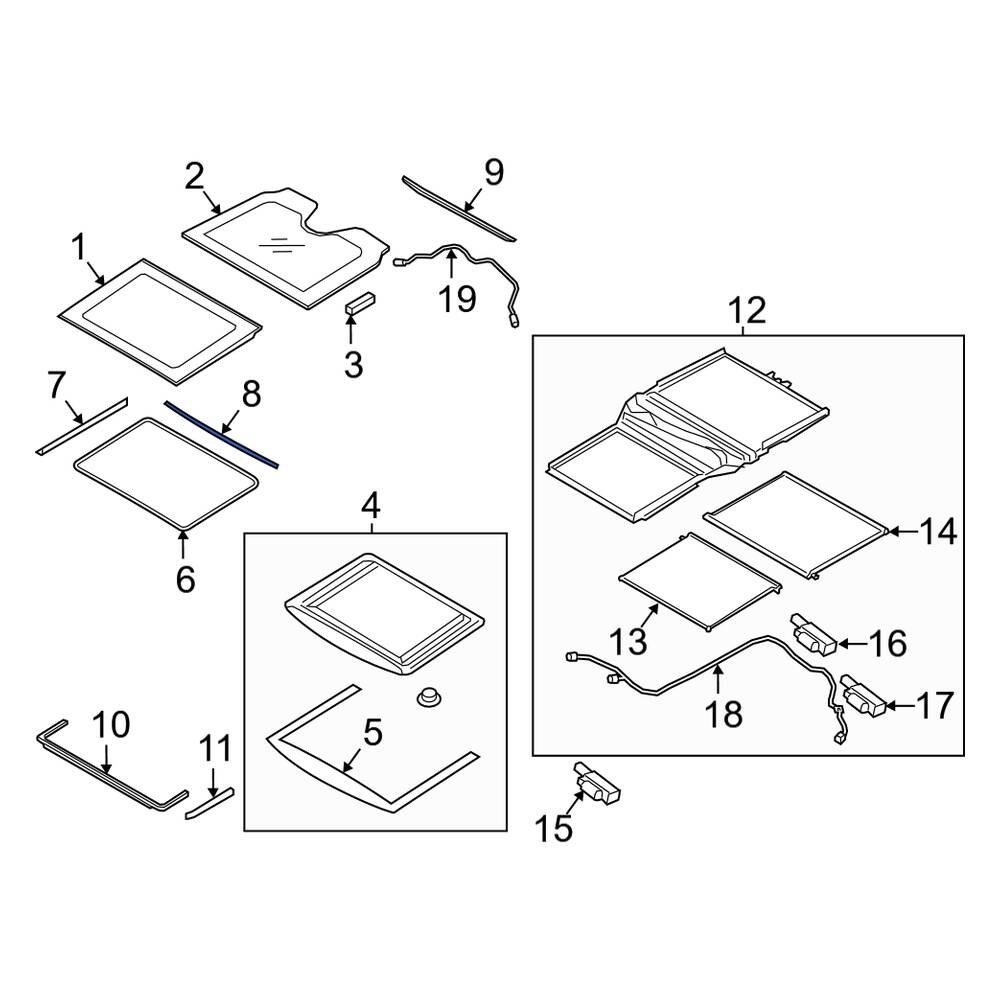 Land Rover OE LR083245 - Front Sunroof Opening Trim