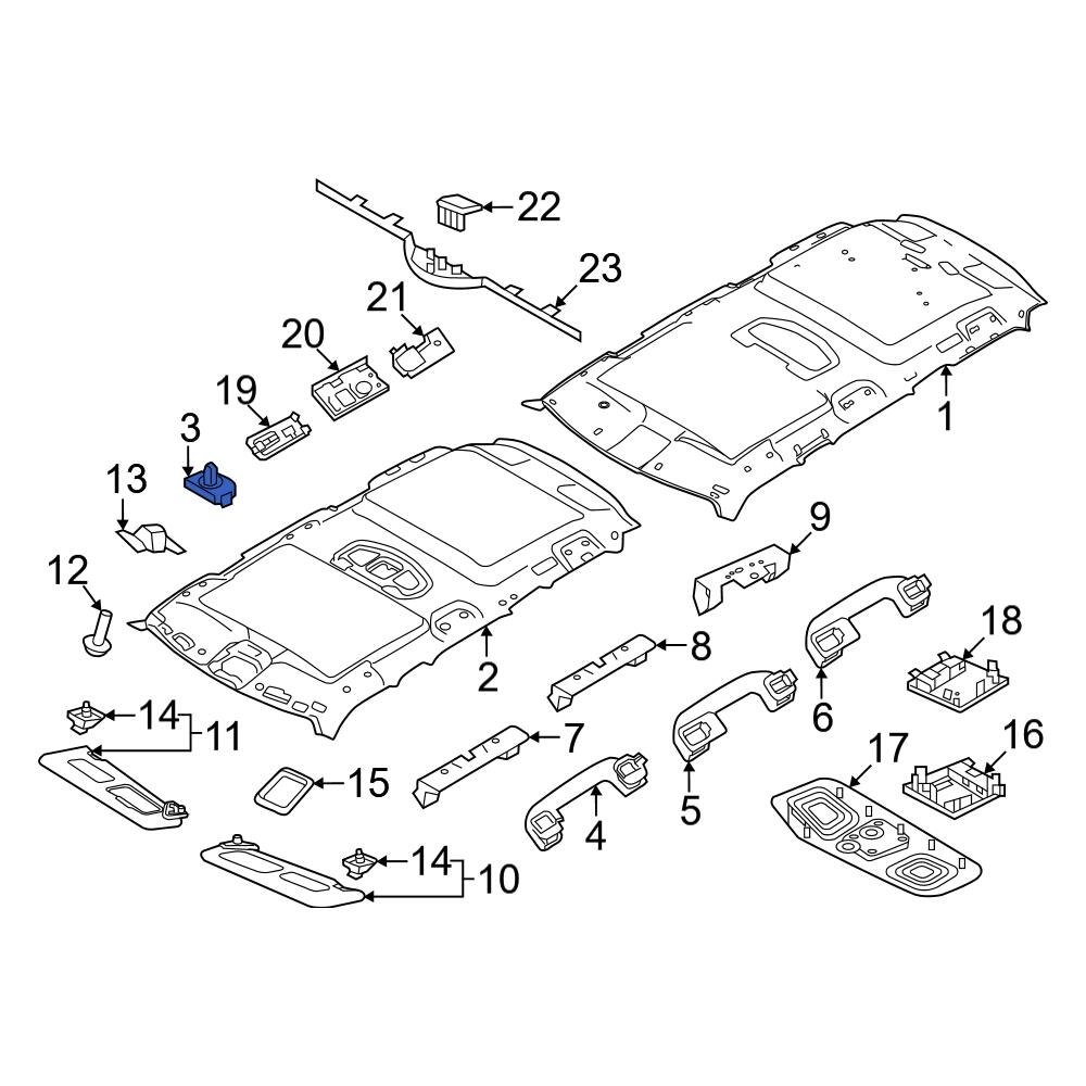 Land Rover OE LR090727 - Headliner Clip