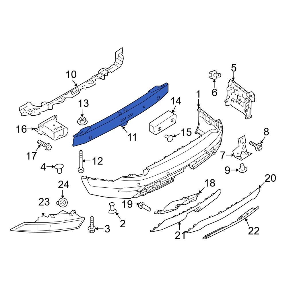 Land Rover OE LR080004 - Front Bumper Impact Bar