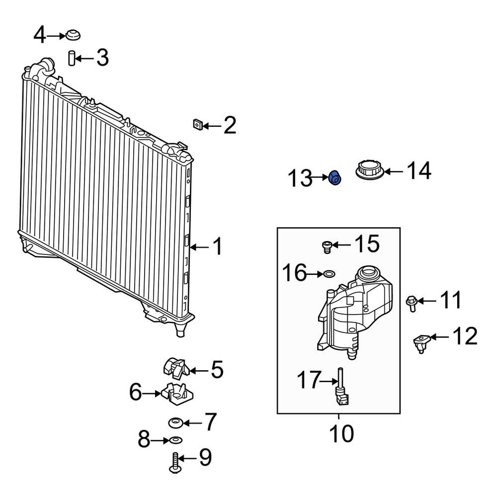 Land Rover OE LR011038 - Engine Coolant Reservoir Drain Plug