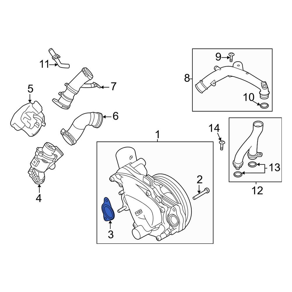Land Rover OE LR049370 - Engine Water Pump Gasket