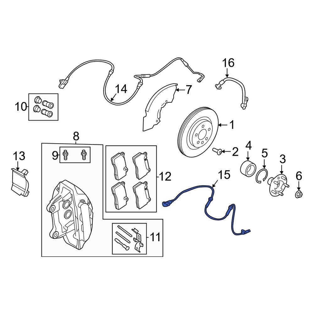 Land Rover OE LR081610 - Front ABS Wheel Speed Sensor