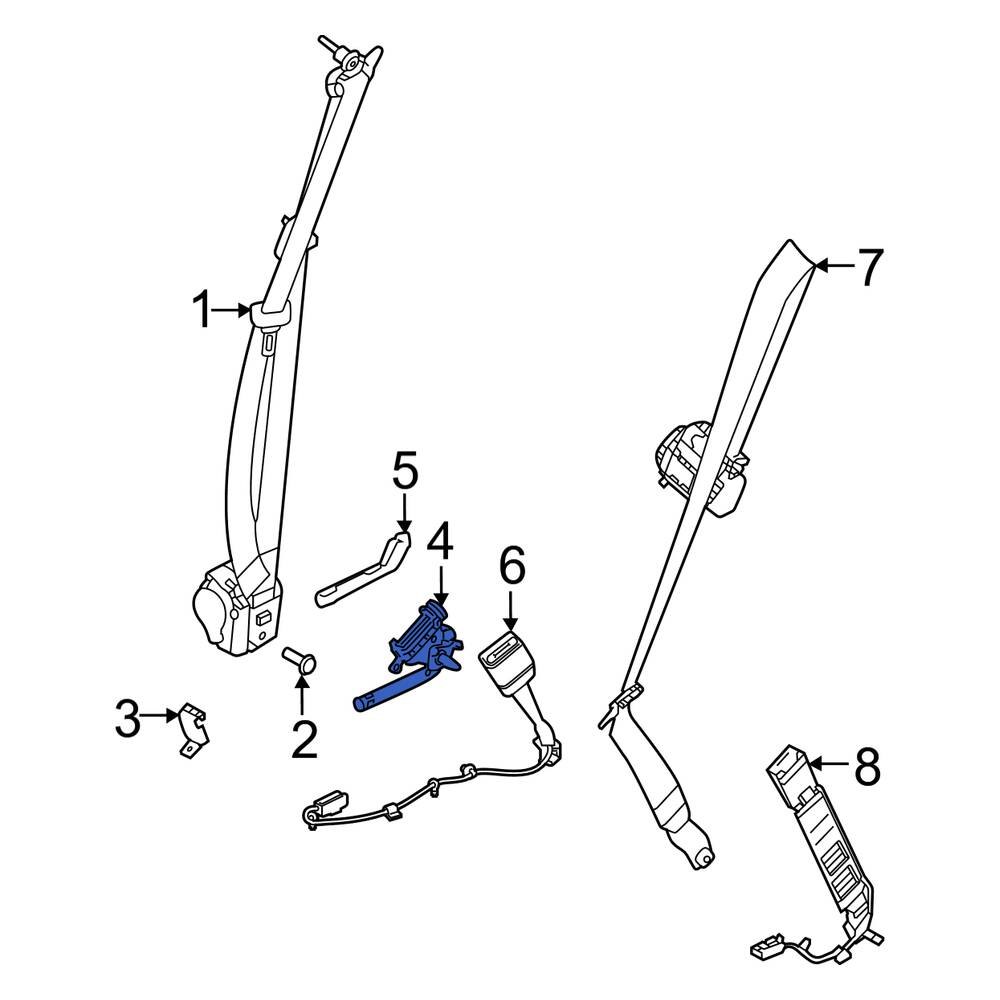 Land Rover OE LR170372 - Front Left Seat Belt Pretensioner