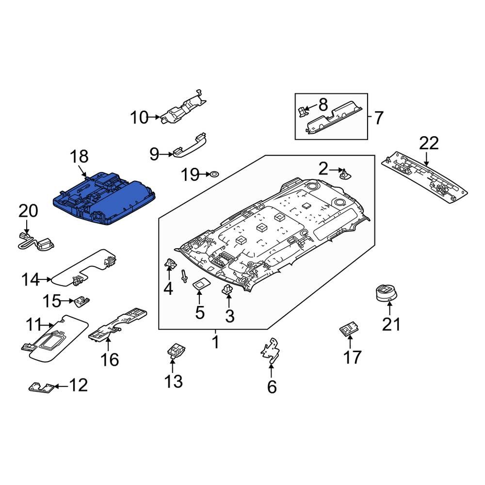 Land Rover OE LR174323 - Overhead Console