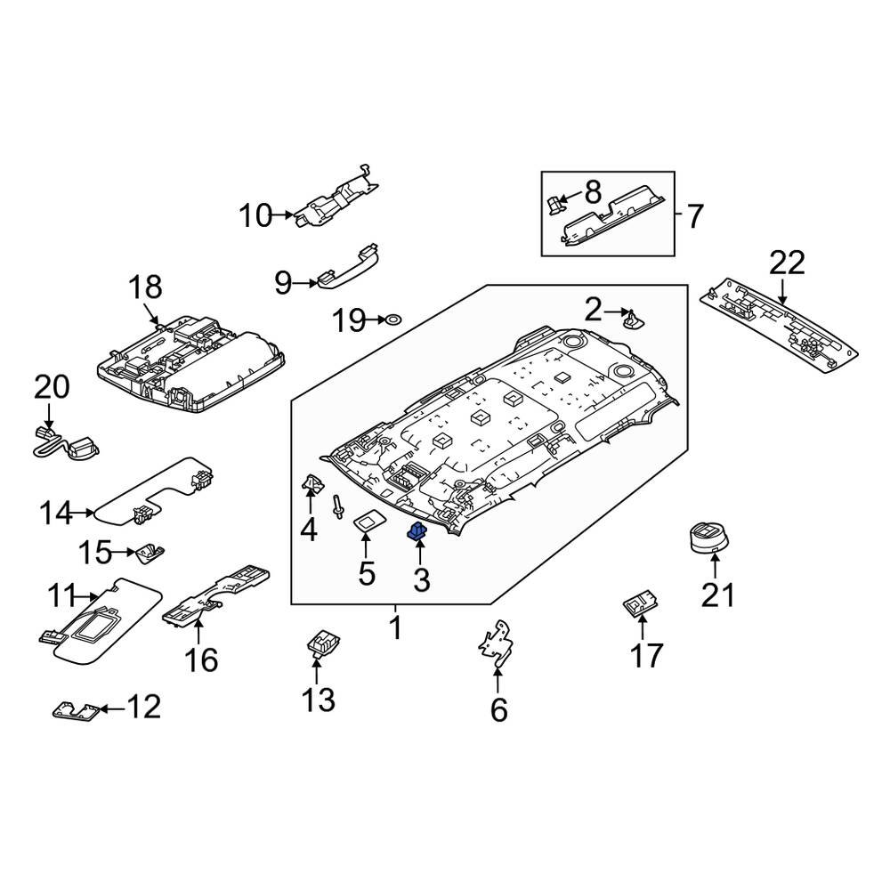 Land Rover OE LR090727 - Headliner Clip
