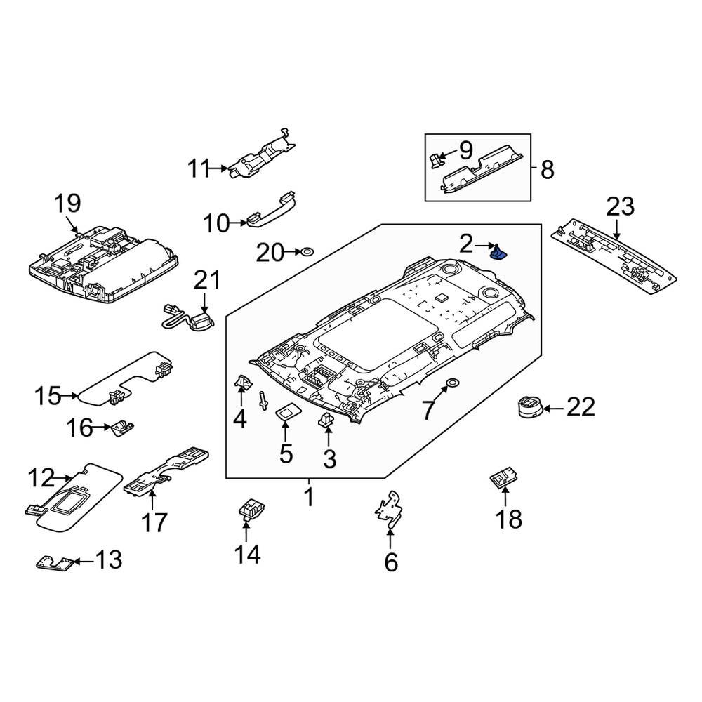 Land Rover OE LR090727 - Headliner Clip