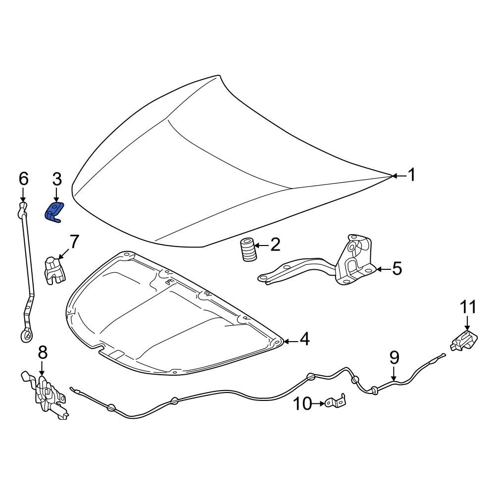 Lexus OE 5333647010 - Hood & Trunk Prop Rod Bracket
