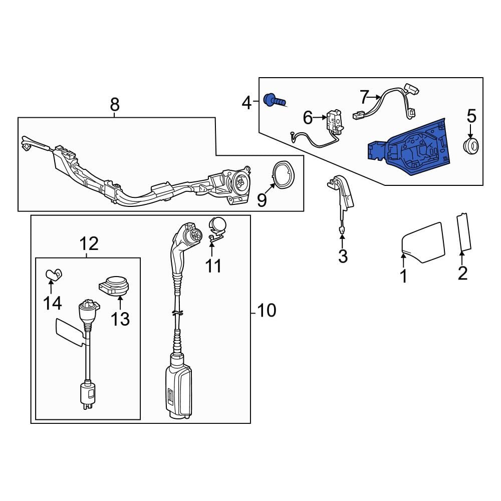 Lexus OE 5840646010 - Front Drive Motor Battery Pack Charging Port Door ...