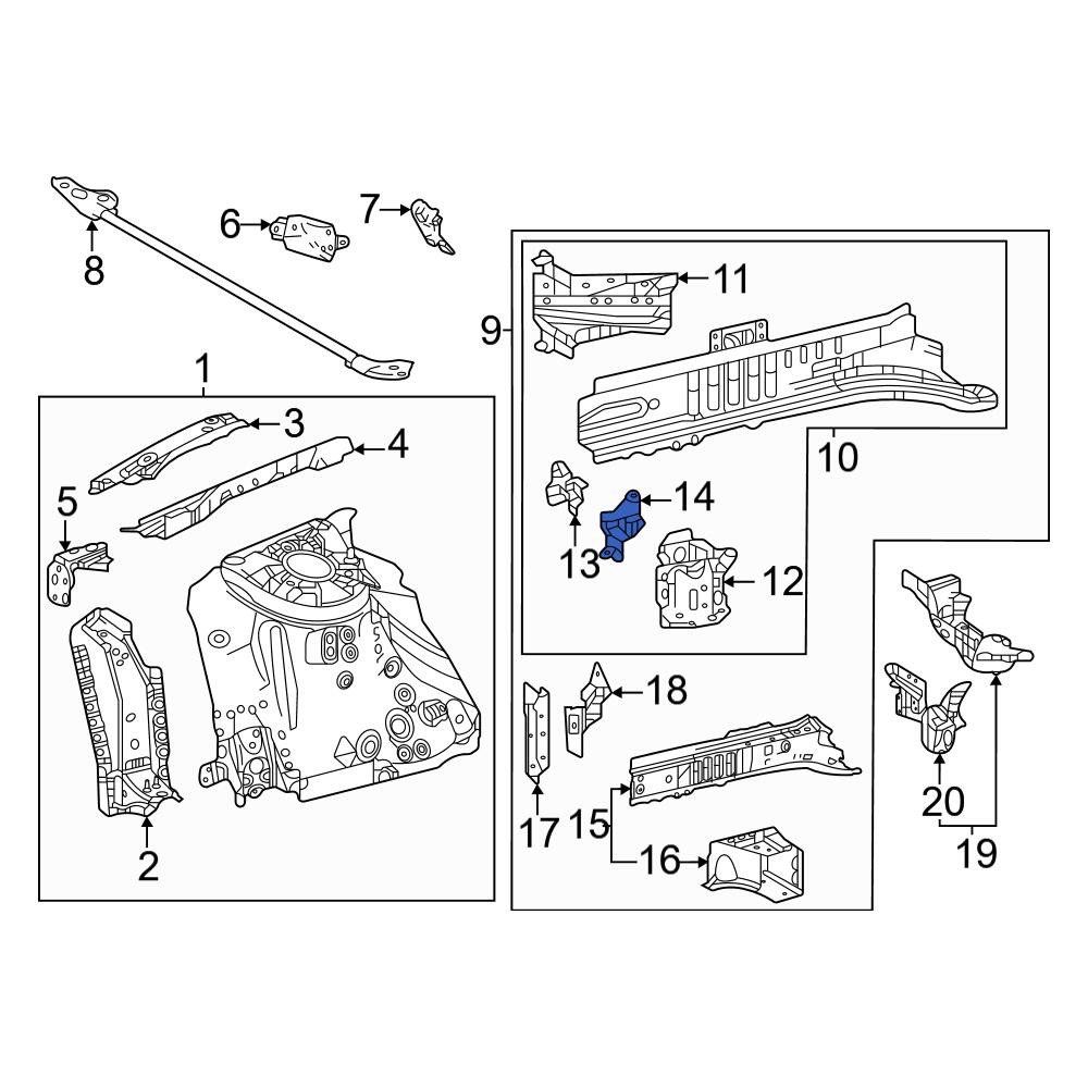 Lexus OE 5711842060 - Front Left Fender Apron Reinforcement