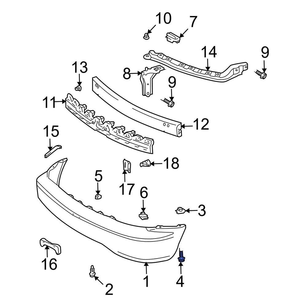 Lexus OE 9008015077 - Front Bumper Cover Screw