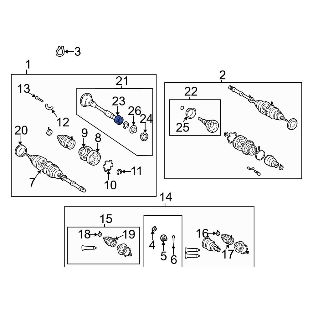 Lexus OE 9008036133 - Front CV Axle Shaft Carrier Bearing