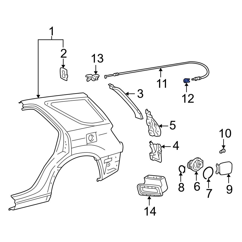 Lexus OE 7737712050 - Rear Fuel Filler Door Lock Actuator