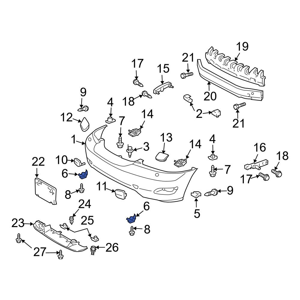 Lexus OE 9046705114 - Front Valance Panel Clip