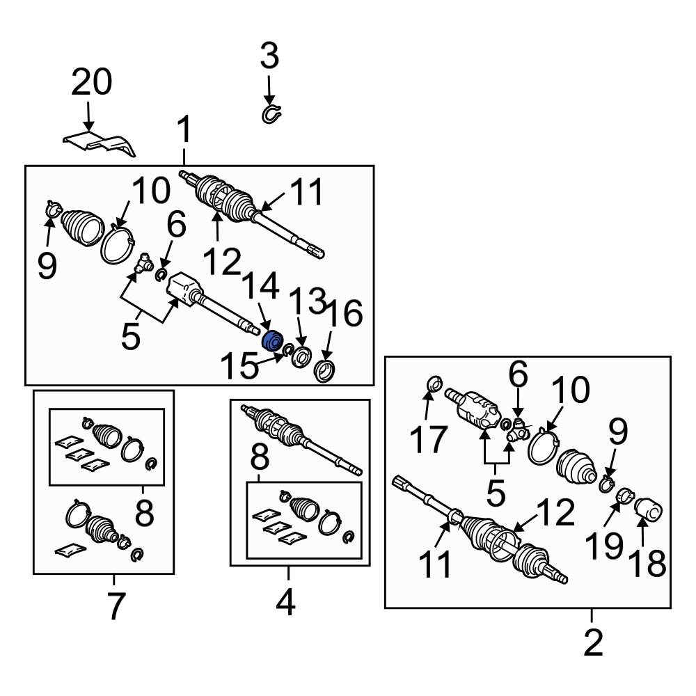 Lexus OE 9008036133 - Front CV Axle Shaft Carrier Bearing