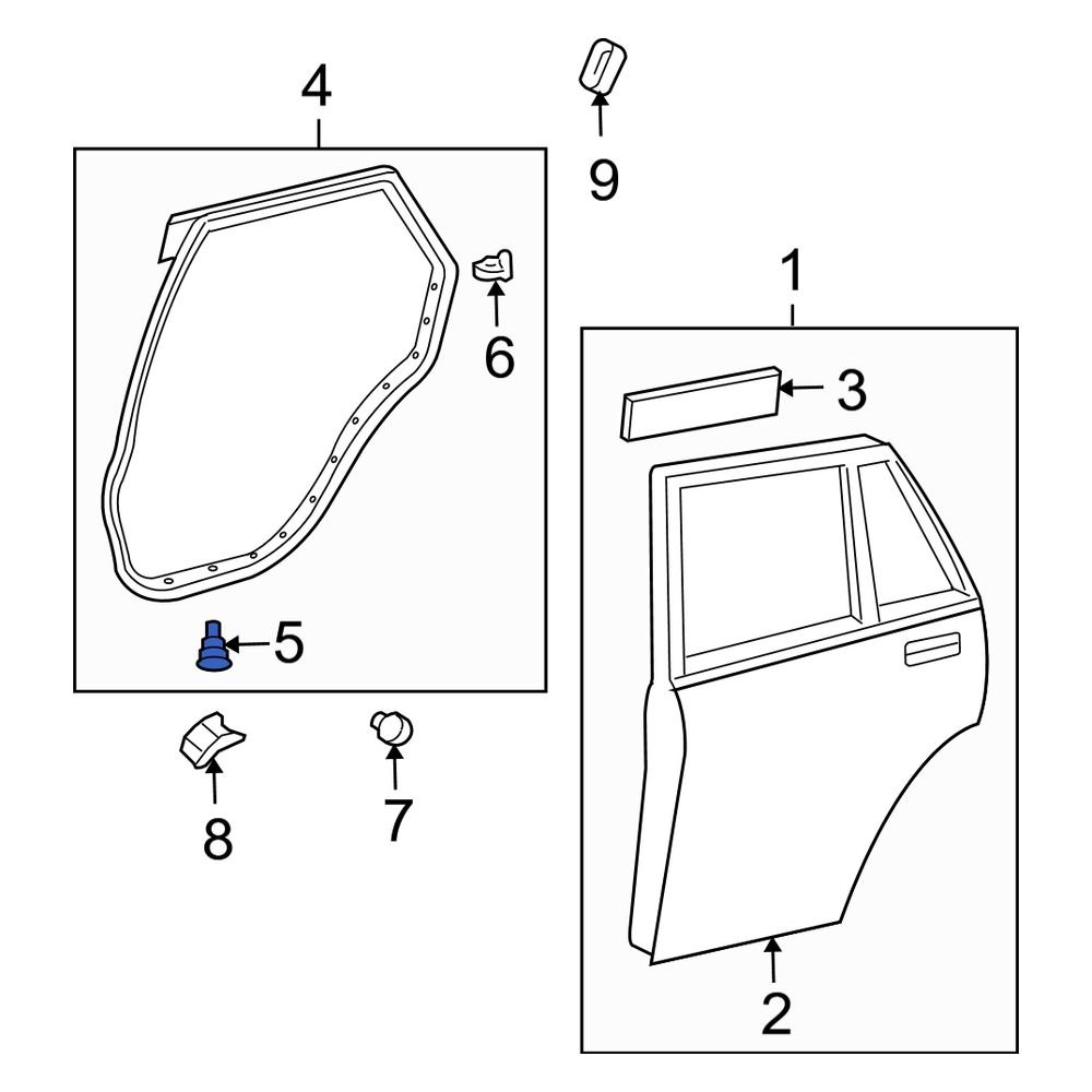 Lexus OE 6786712150 - Door Seal Clip