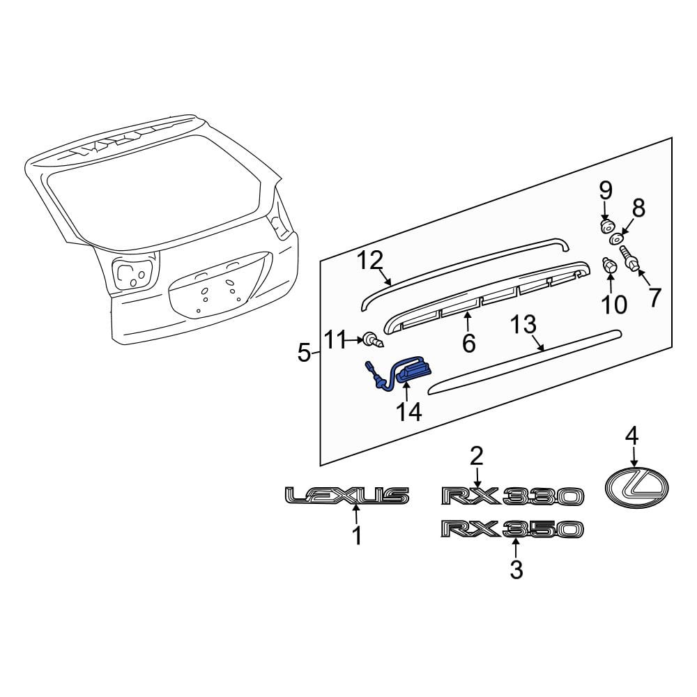 Lexus OE 8484008010 - Rear Liftgate Latch Release Switch