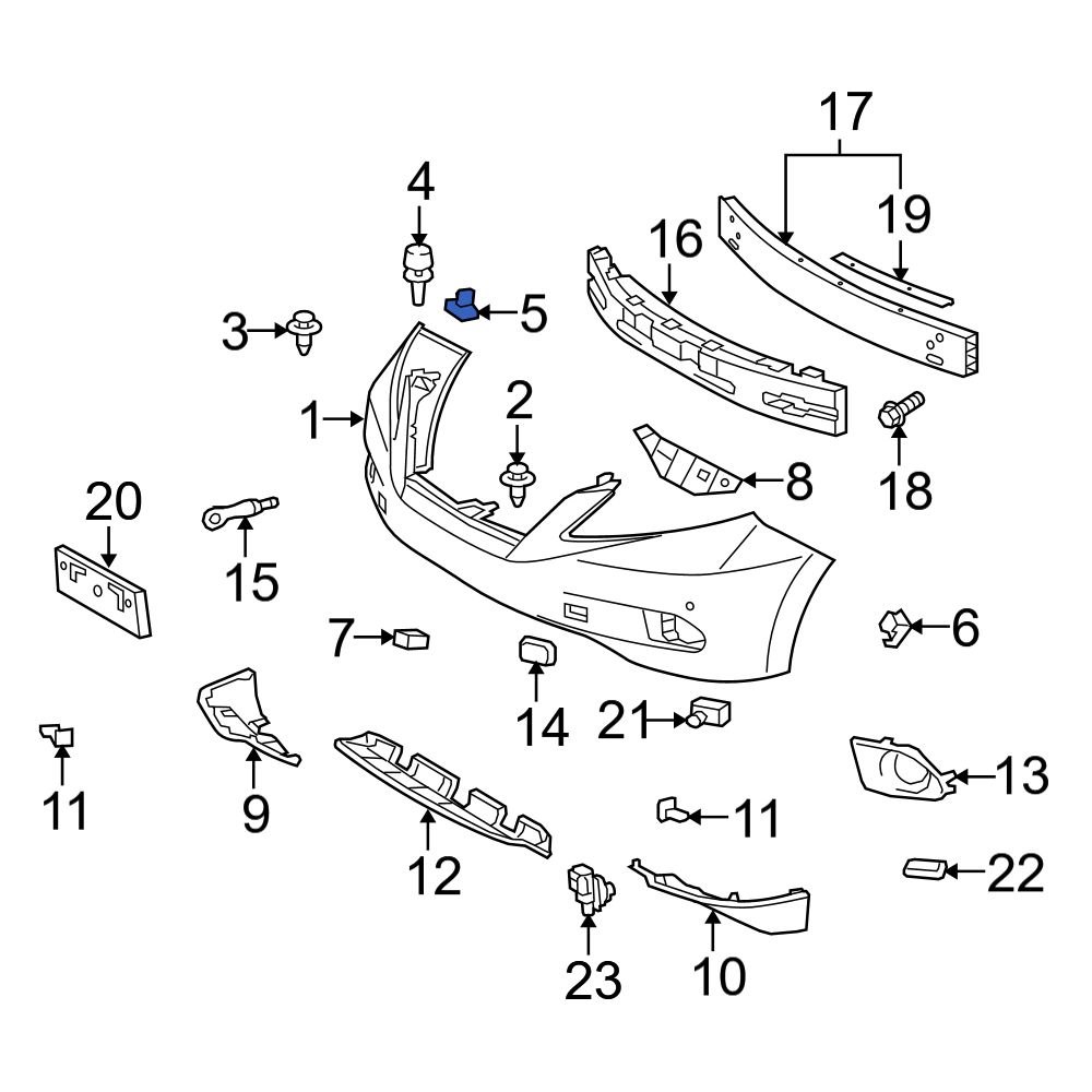 Lexus OE 5219730040 - Bumper Cover Support Rail Bracket